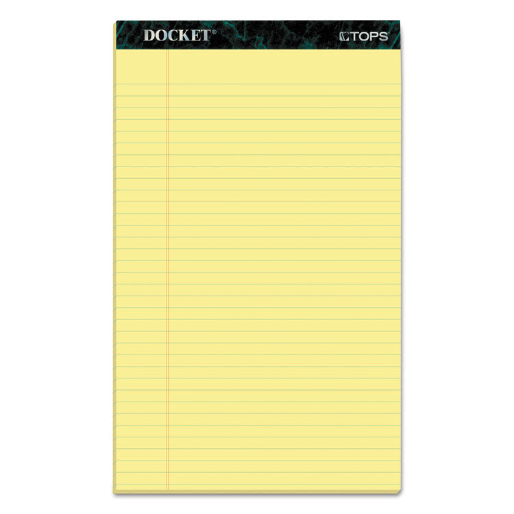 Docket Ruled Perforated Pads, Wide/Legal Rule, 50 Canary-Yellow 8.5 x ...