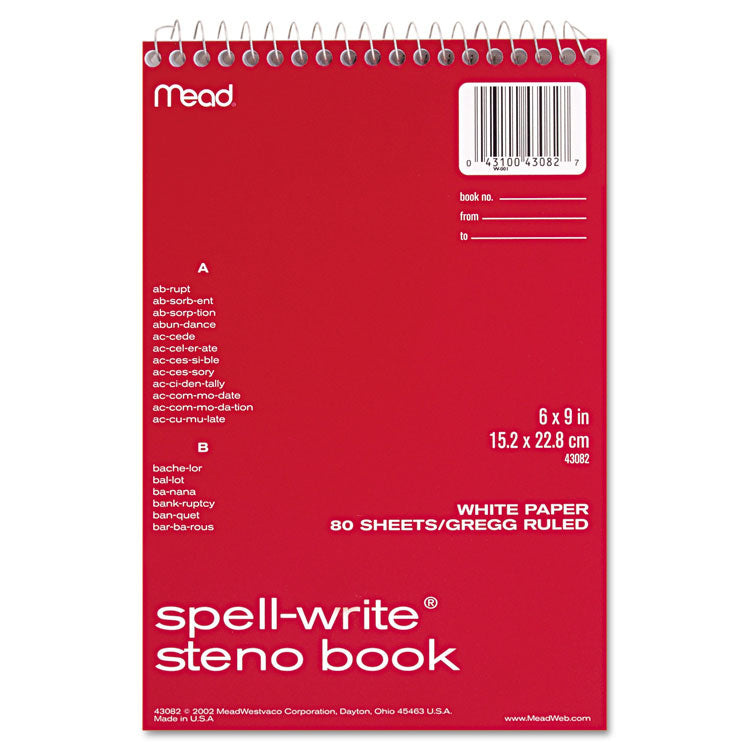 Spell-Write Wirebound Steno Pad, Gregg Rule, Randomly Assorted Cover C ...