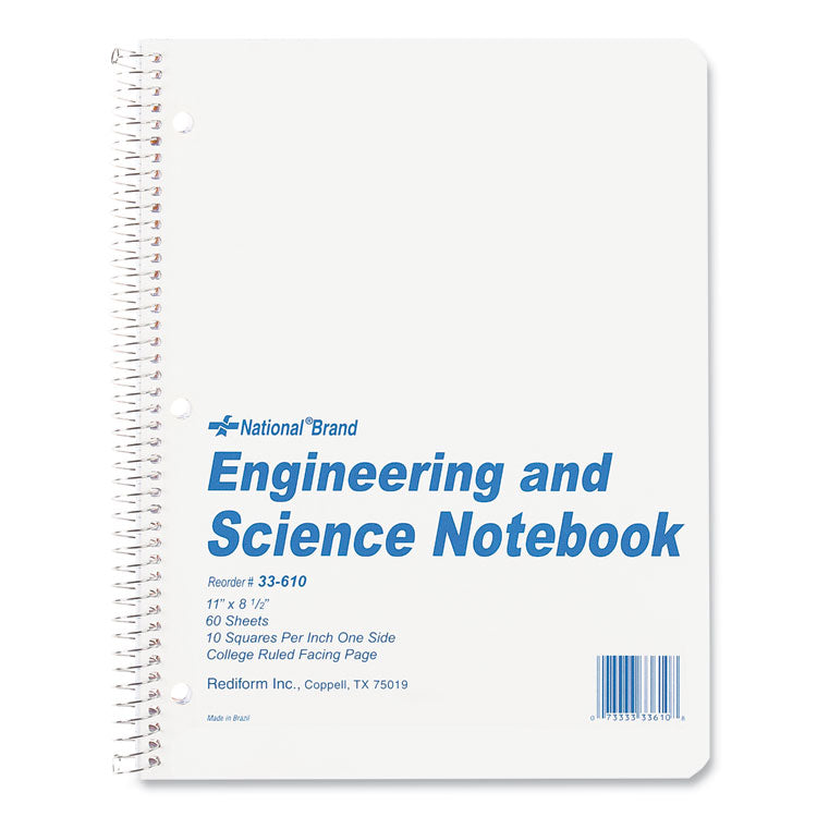 Engineering and Science Notebook, Quadrille Rule (10 sq/in), White Cov ...