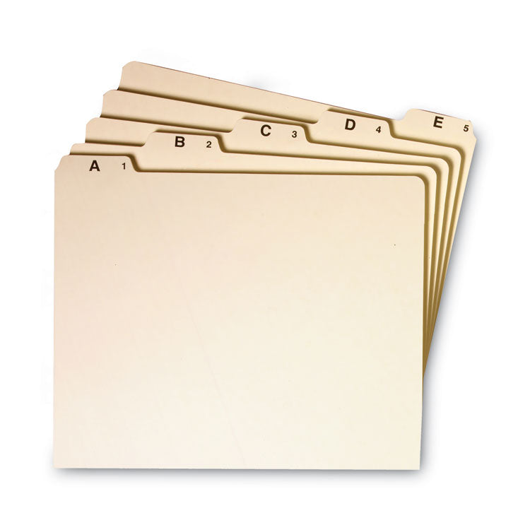 Alphabetic Top Tab Indexed File Guide Set, 1/5-Cut Top Tab, A to Z, 8 ...