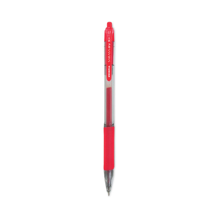 Sarasa Dry Gel X20 Gel Pen, Retractable, Medium 0.7 mm, Red Ink, Clear ...